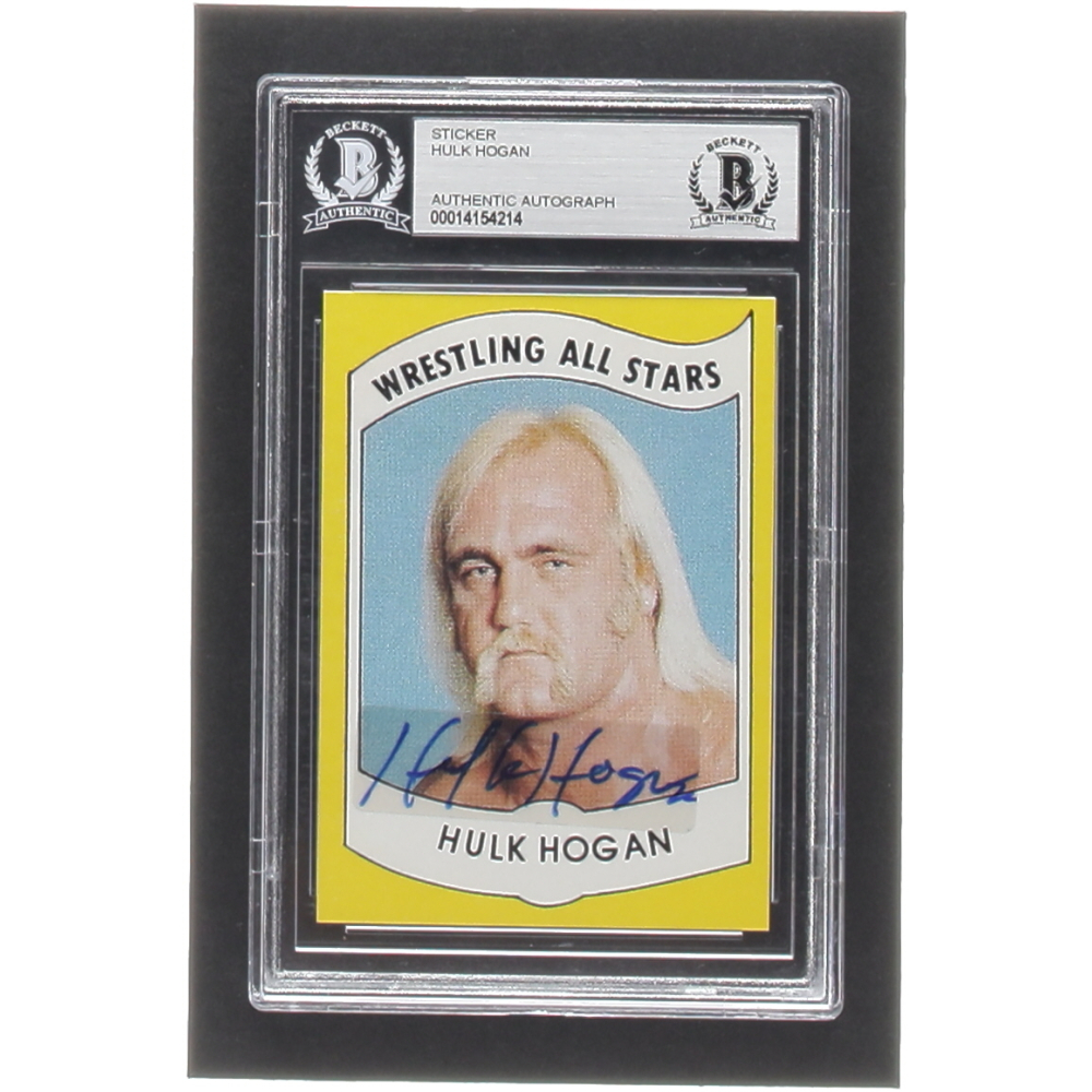 Hulk Hogan Signed Sticker on 1982 PWE Wrestling All-Stars Series A #2 ...
