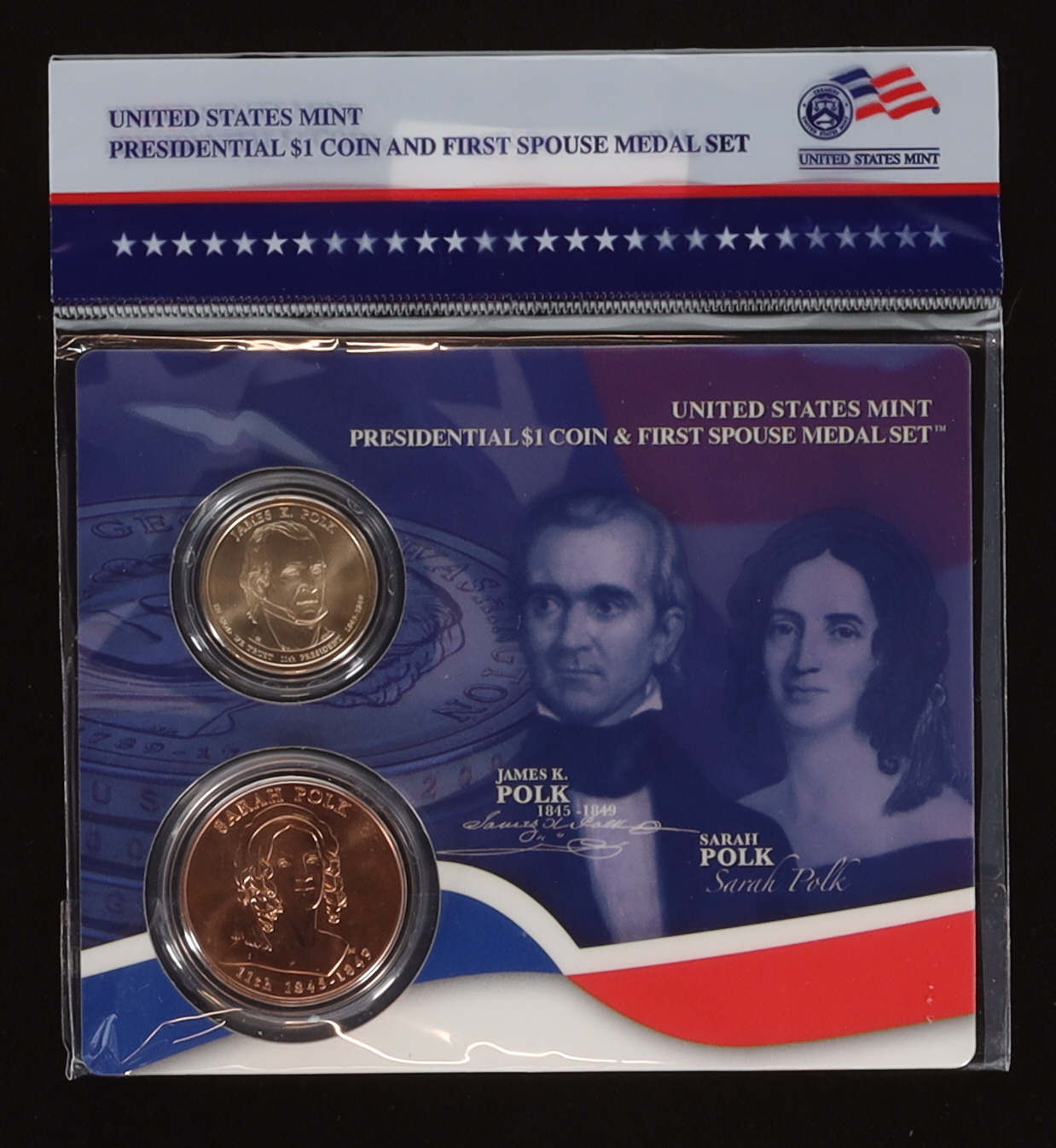(2) United States Mint Presidential Coin Set -- James Polk & Sarah Polk ...
