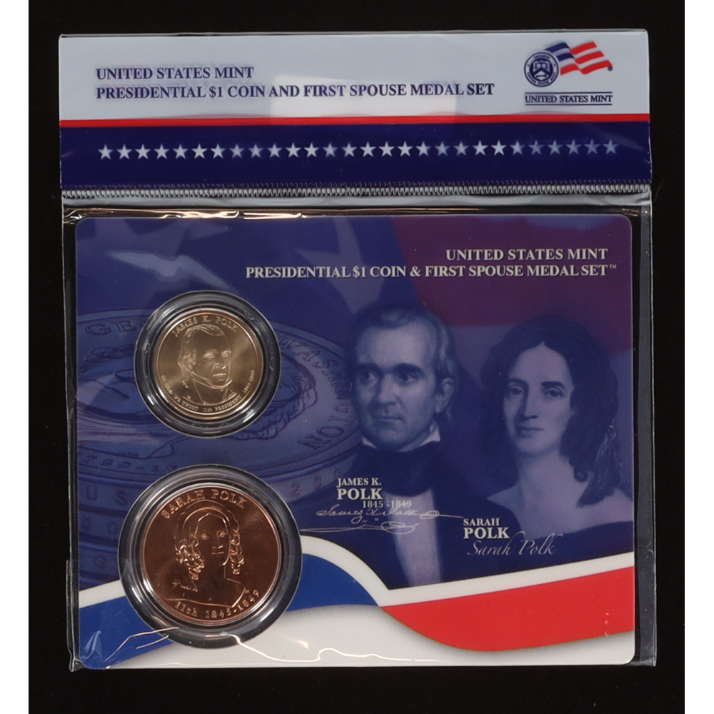 (2) United States Mint Presidential Coin Set -- James Polk & Sarah Polk ...