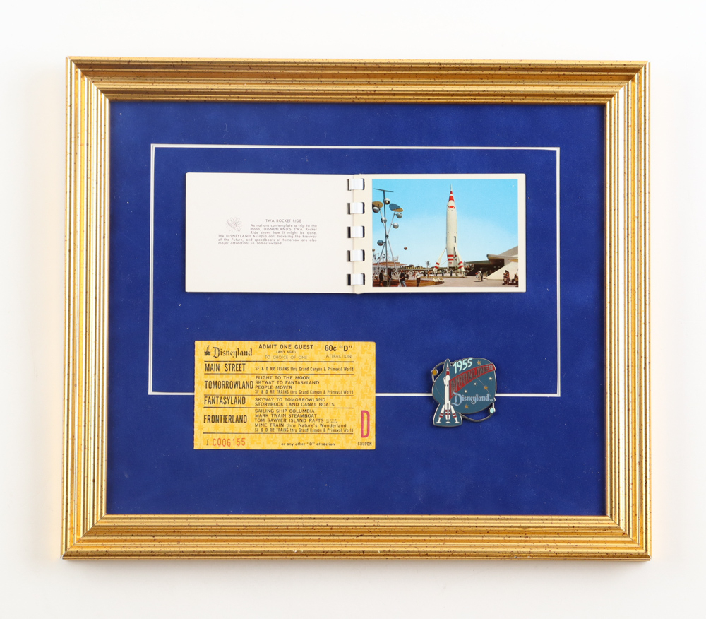 Disneyland "TWA Rocket to Moon" Custom Framed Print Display with 1960's ...