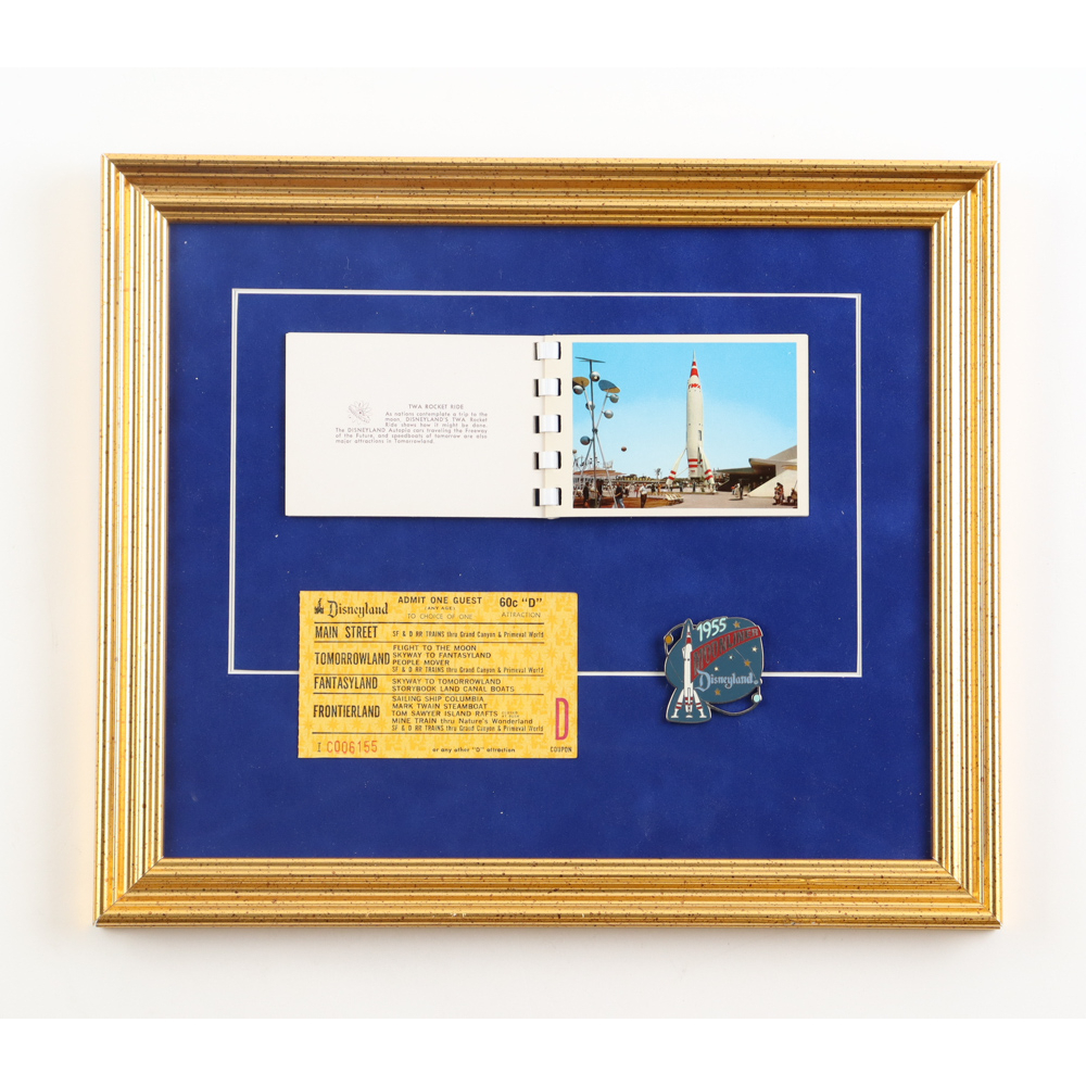 Disneyland "TWA Rocket to Moon" Custom Framed Print Display with 1960's ...