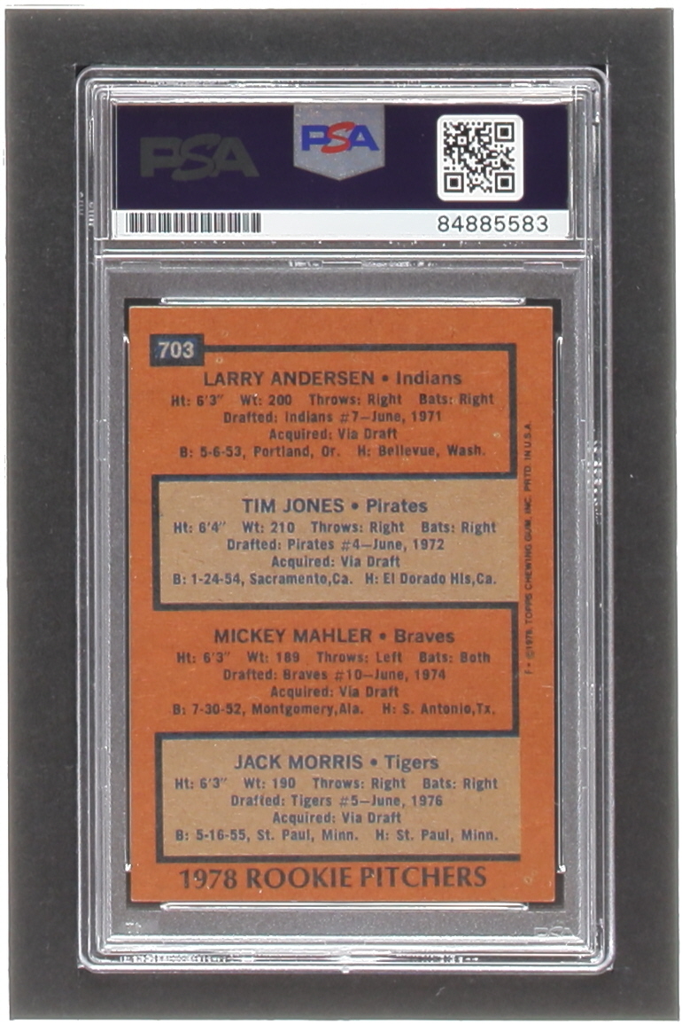 Jack Morris Signed 1978 Topps #703 Rookie Pitchers / Larry Andersen ...