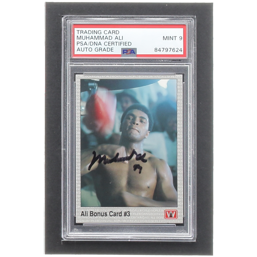 Muhammad Ali Signed 1991 All World #40 Ali Bonus Card #3 (PSA ...