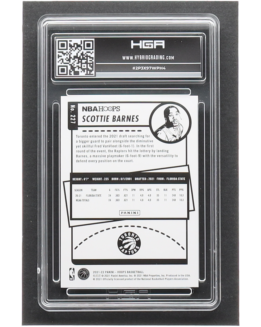 Scottie Barnes 2021-22 Hoops Teal Explosion #227 RC (HGA 9.5 ...