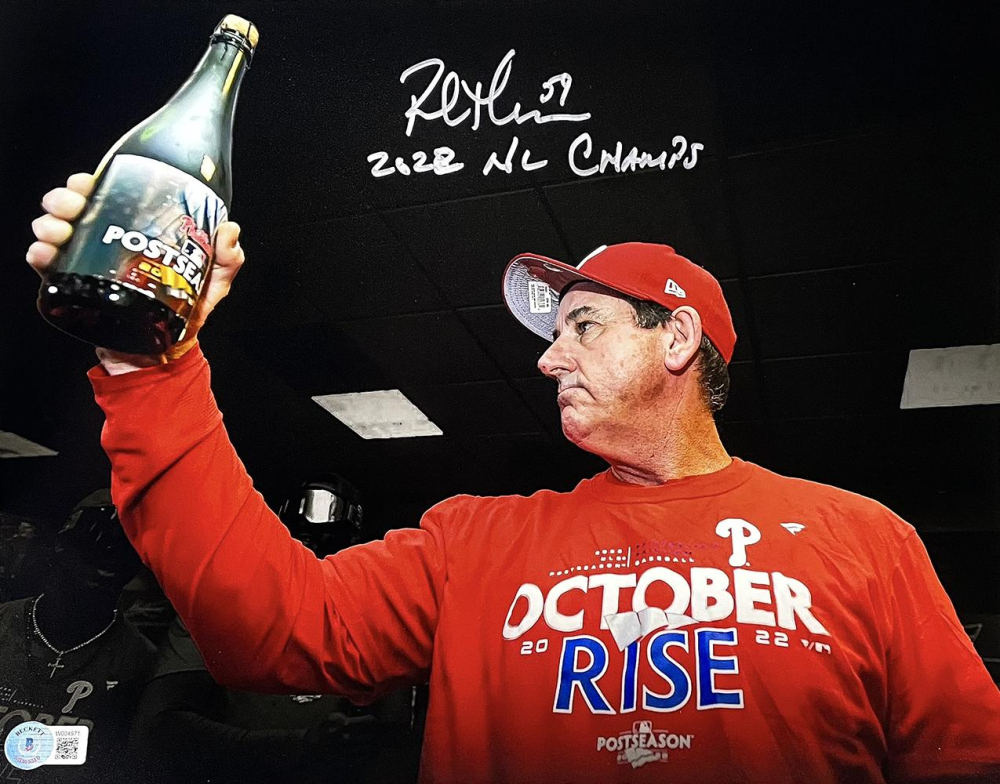 Rob Thomson Signed Phillies 11x14 Photo Inscribed "2022 NL Champs ...