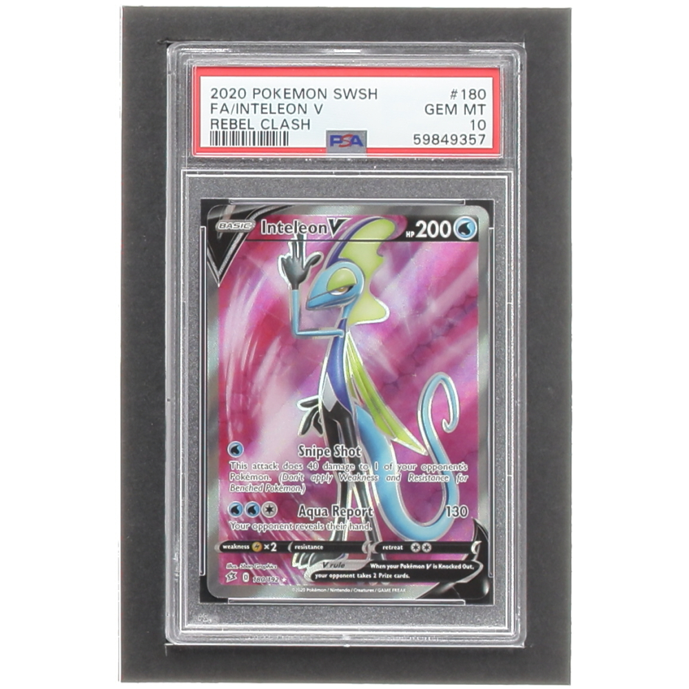 Inteleon V 2020 Pokemon Sword and Shield Rebel Clash #180 Full Art (PSA ...