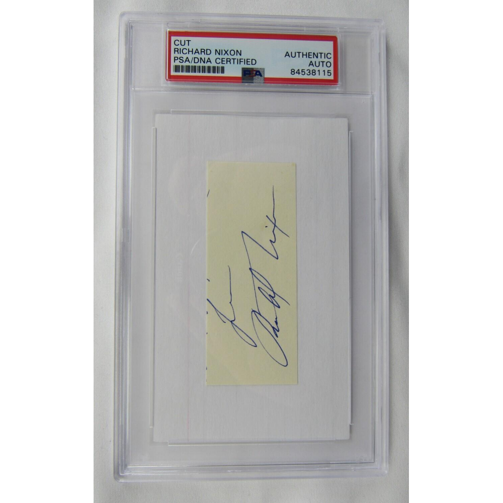 Richard Nixon Signed Cut Signature on 3x5 Index Card (PSA) | Pristine ...