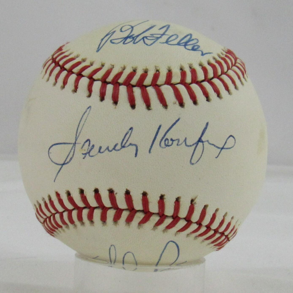 Sandy Koufax, Bob Feller, Nolan Ryan Signed ONL Baseball (JSA LOA ...