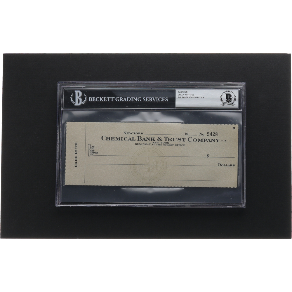 Babe Ruth Personal Bank Check with Stub (BAS) | Pristine Auction