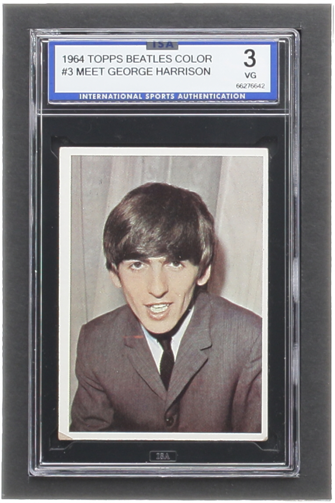 The Beatles 1964 Topps Color #3 Meet George Harrison (ISA 3) | Pristine ...