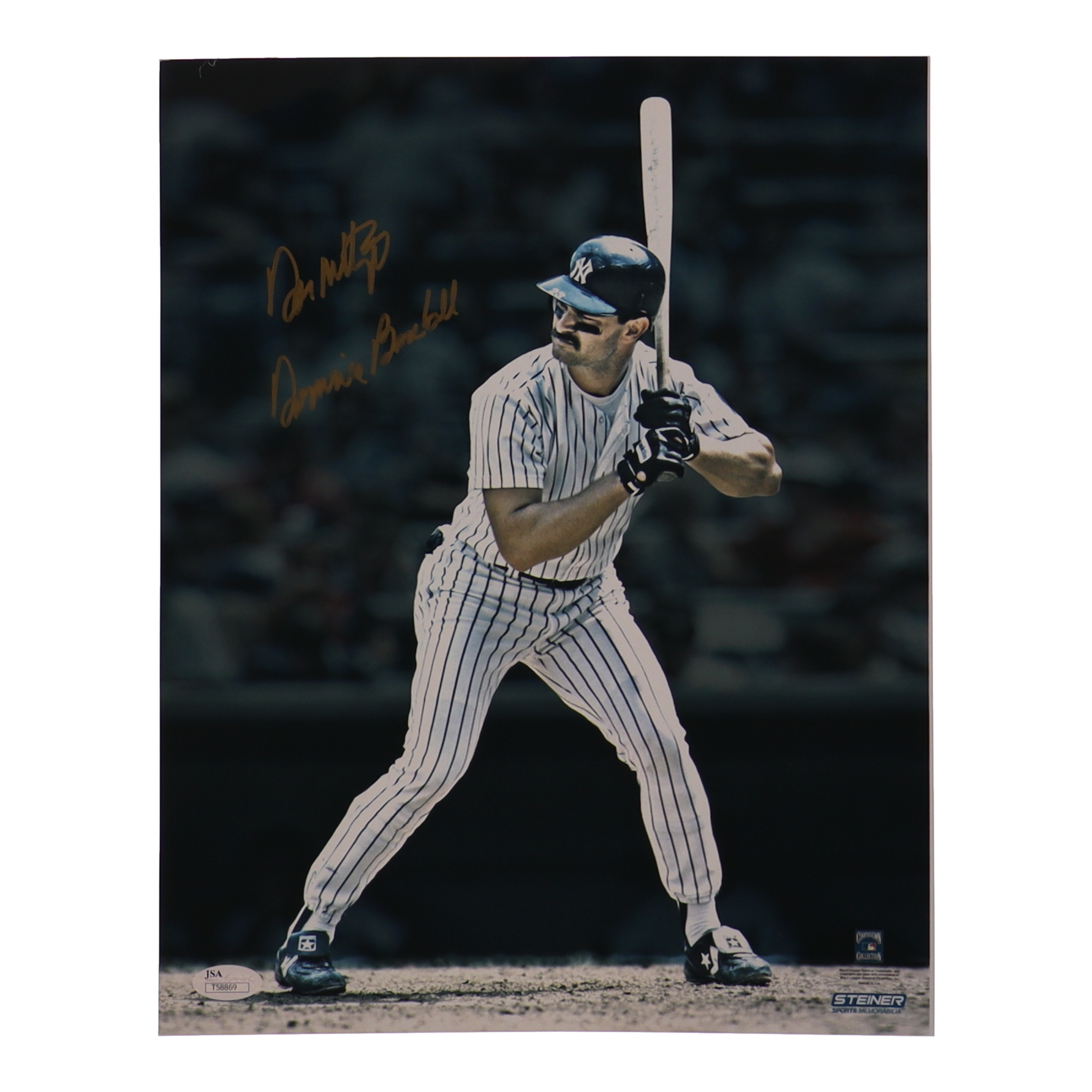 Don Mattingly Signed Yankees 11x14 Photo Inscribed "Donnie Baseball ...