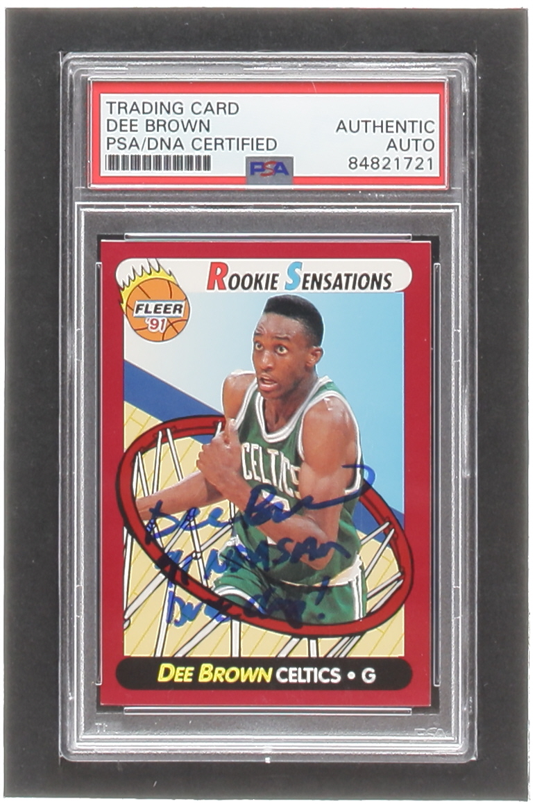 Dee Brown Signed 1991-92 Fleer Rookie Sensations #10 Inscribed "91 NBA Slam Dunk Champ!" (PSA ...