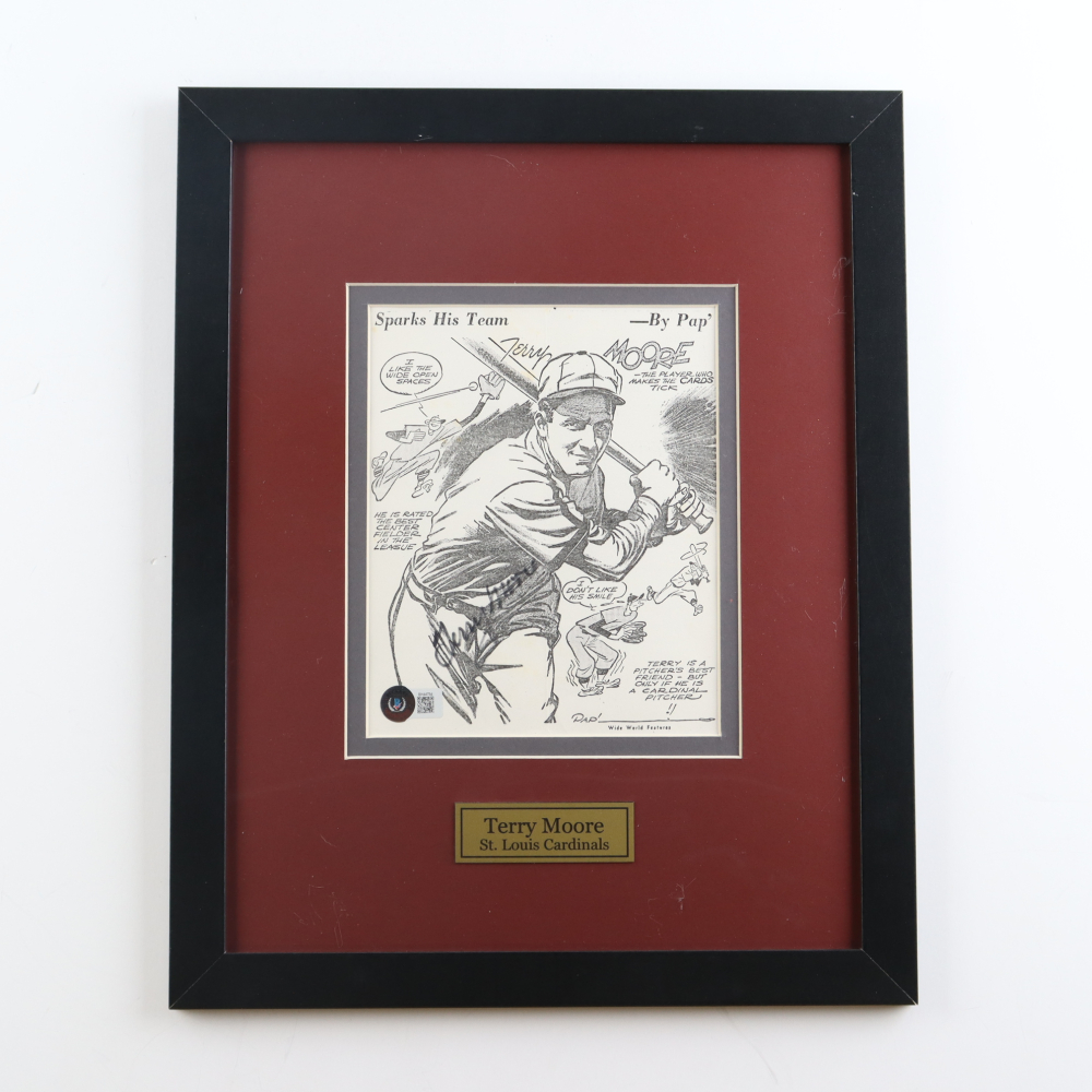 Terry Moore Signed Custom Matted Cut Display (Beckett) | Pristine Auction