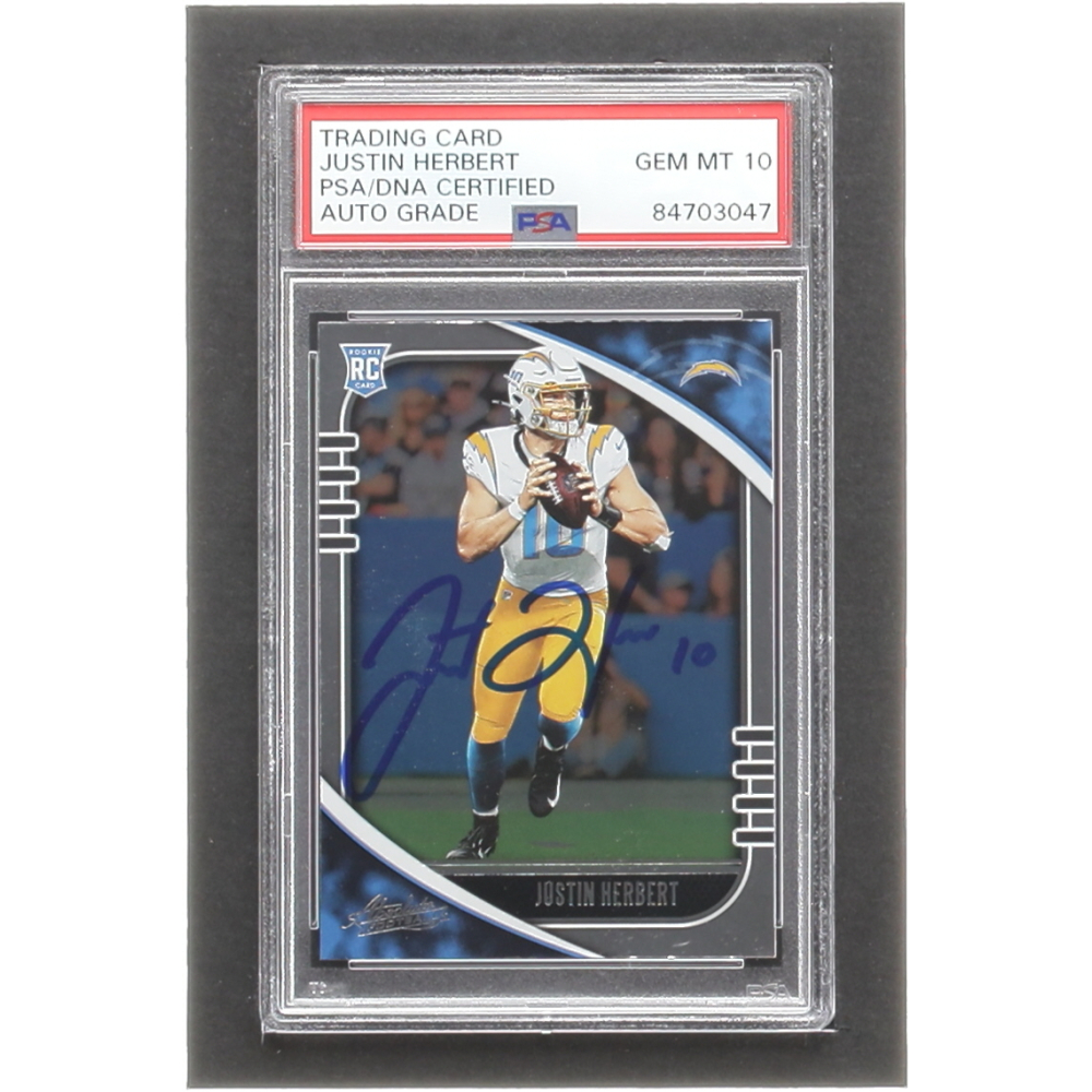 Justin Herbert Signed 2020 Absolute #167 RC (PSA | Autograph Graded 10 ...