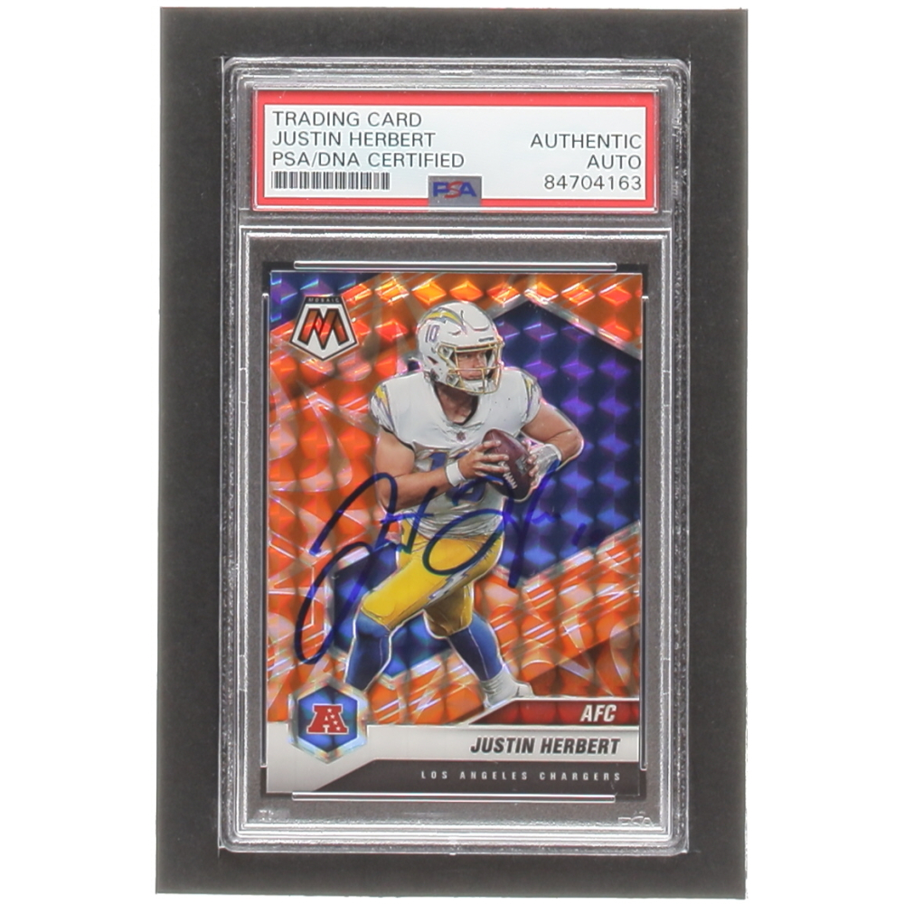 Justin Herbert Signed 2021 Panini Mosaic Mosaic Reactive Orange #224 ...