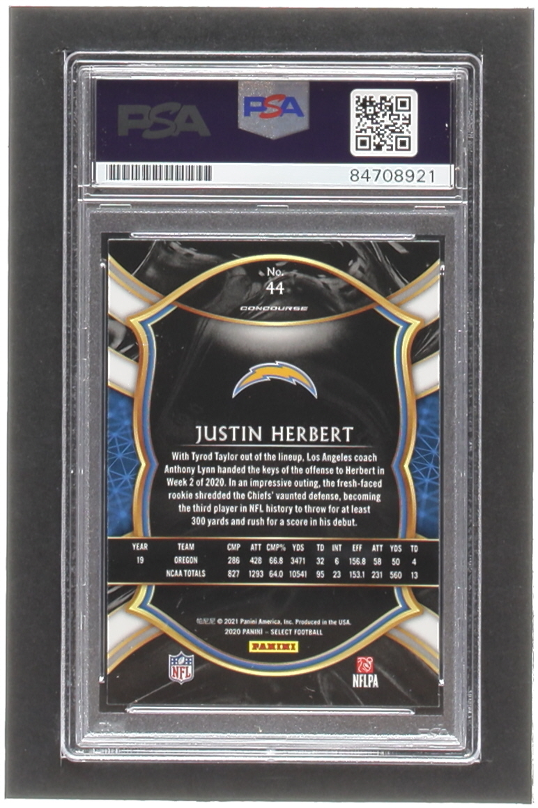Justin Herbert Signed 2020 Select #44 RC Inscribed "2020 NFL OROY" (PSA ...