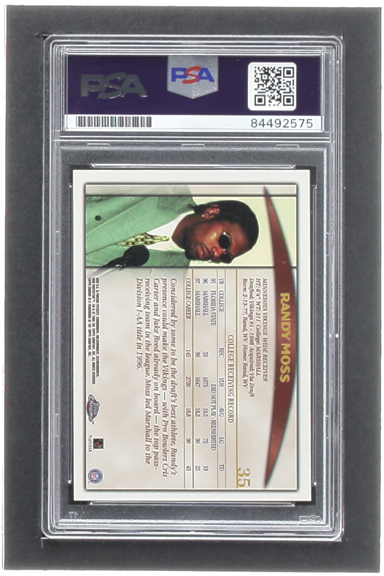 Randy Moss Signed 1998 Topps Chrome #35 RC (PSA) | Pristine Auction