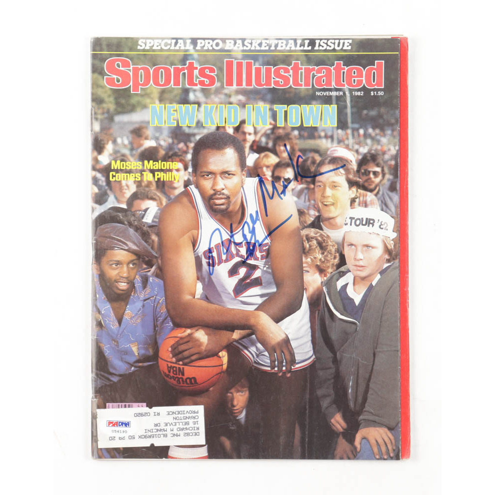 Moses Malone Signed 1982 "Sports Illustrated" Magazine (JSA) | Pristine Auction