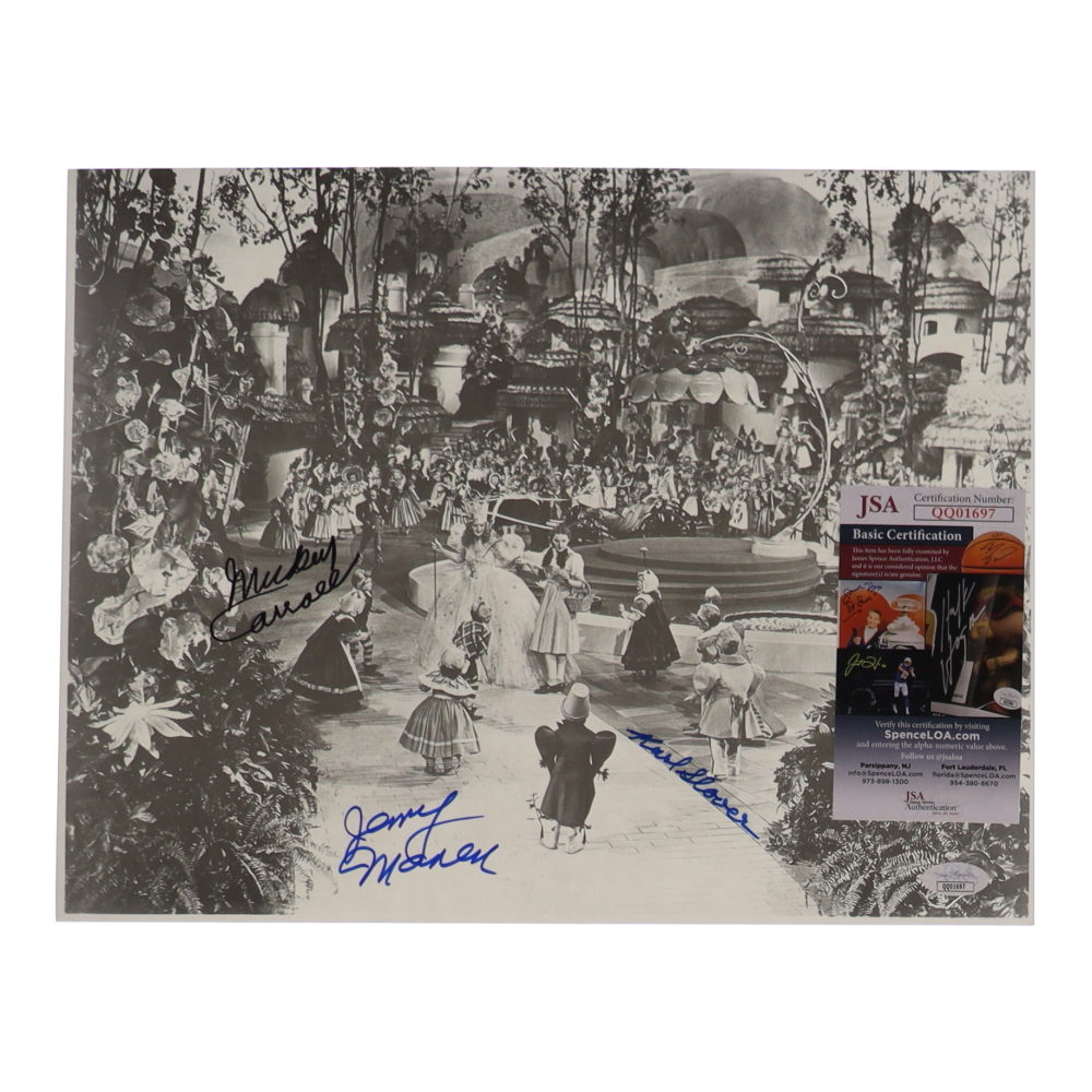 Jerry Maren, Karl Slover & Mickey Carroll Signed "Wizard of Oz" 11x14 ...