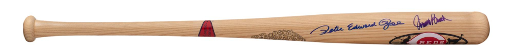 Pete Edward Rose & Johnny Bench Signed Reds Baseball Bat (Beckett ...