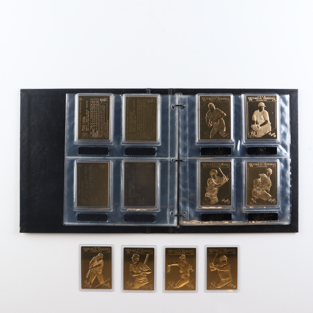 1998 World Series Complete Set of (32) 22Kt Gold Baseball Cards with ...