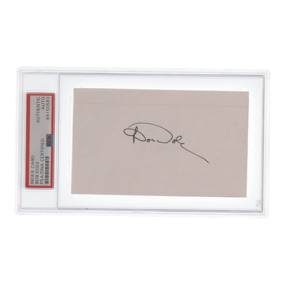 Bob Dole Signed 3x5 Index Card (PSA) | Pristine Auction