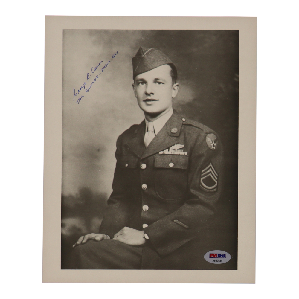 George R. Caron Signed 8x10 Photo Inscribed "Tail Gunner - Enola Gay ...