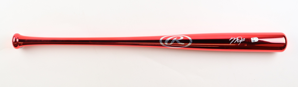 Mike Trout Signed Rawlings Red Chrome Baseball Bat (MLB) | Pristine Auction