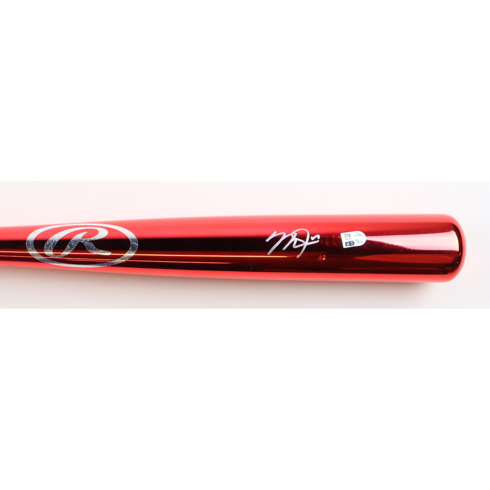 Mike Trout Signed Rawlings Red Chrome Baseball Bat (MLB) | Pristine Auction