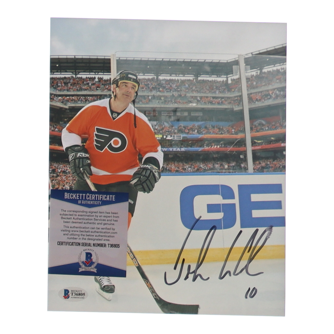 John LeClair Signed Flyers 8x10 Photo (Beckett) | Pristine Auction