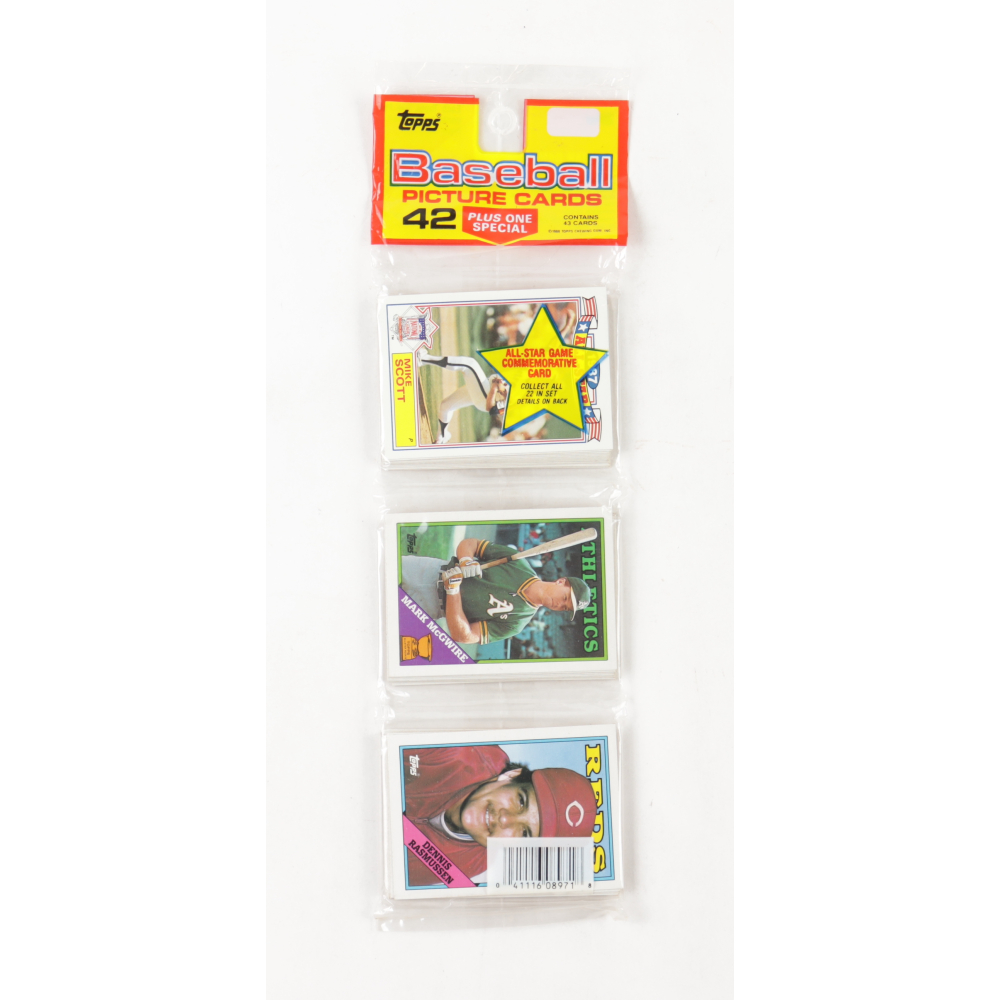 1988 Topps Baseball Rack Pack with (43) Cards with #580 Mark McGwire ...