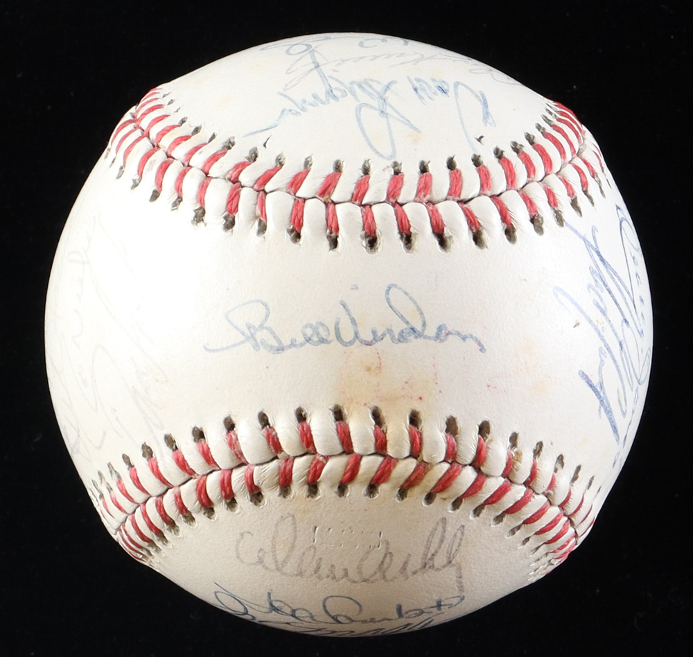 1980 Astros Logo Baseball Team-Signed by (25) with Joe Morgan, Bill ...