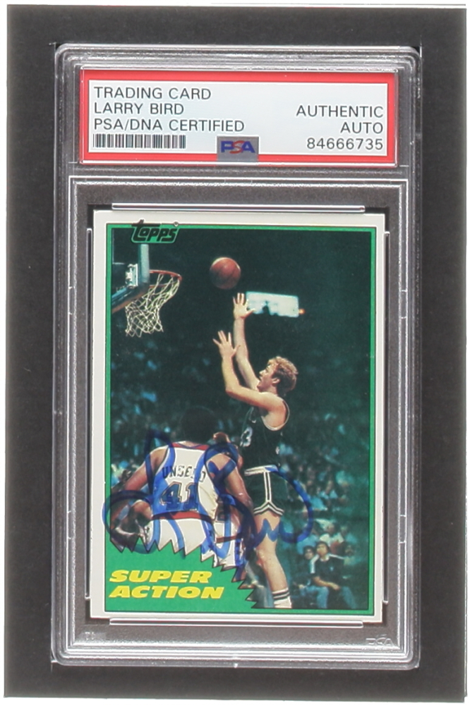 Larry Bird Signed 1981-82 Topps #E101 SA (PSA) | Pristine Auction