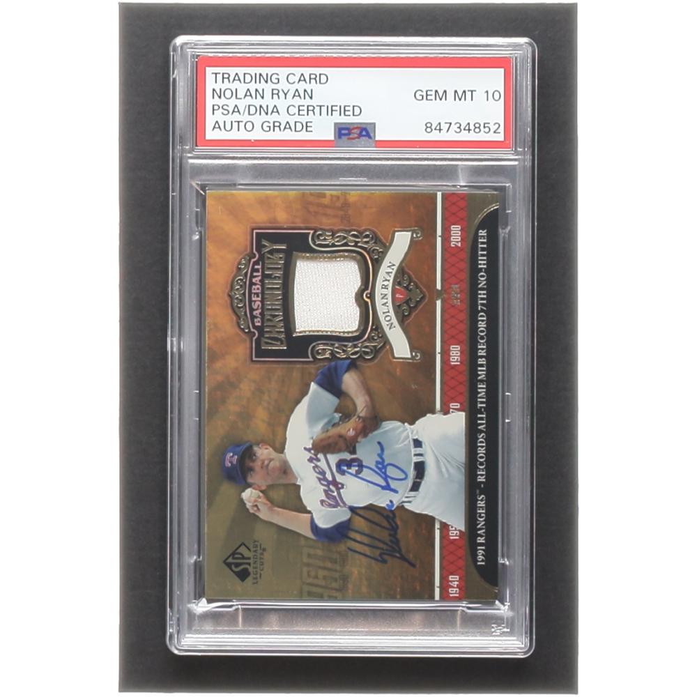 Nolan Ryan Signed 2006 SP Legendary Cuts Baseball Chronology Materials ...