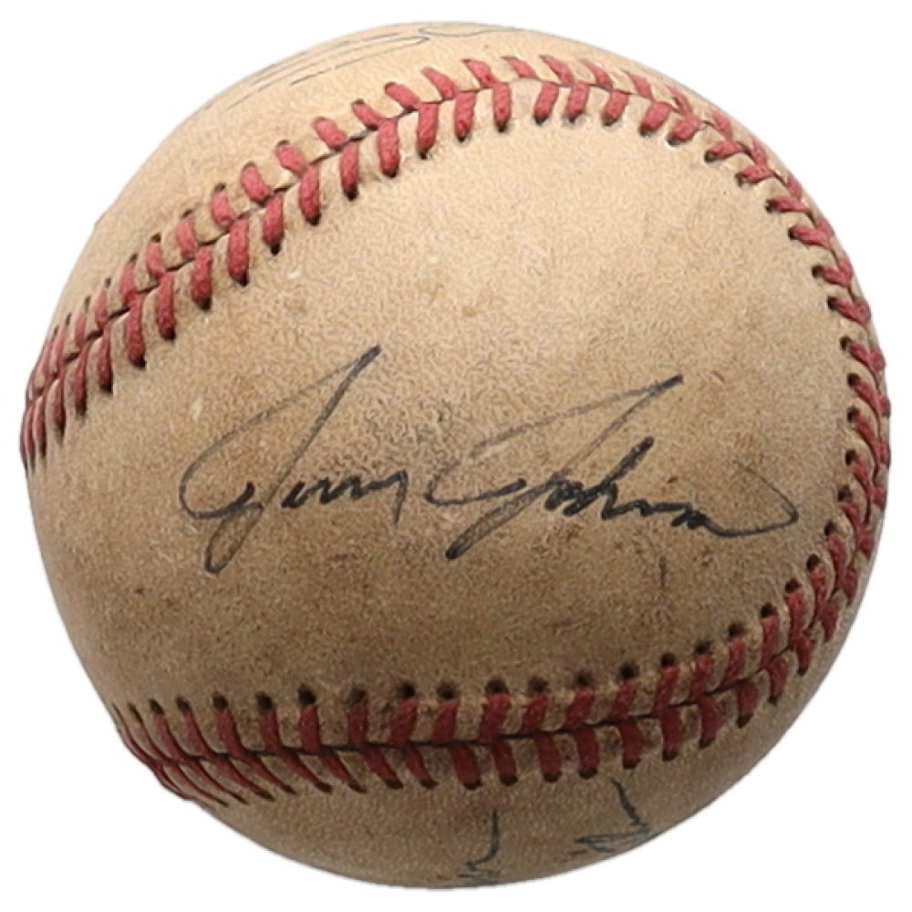 Baseball Signed by (6) with Jim Barr, Don Carrithers, Vida Blue, Steve ...