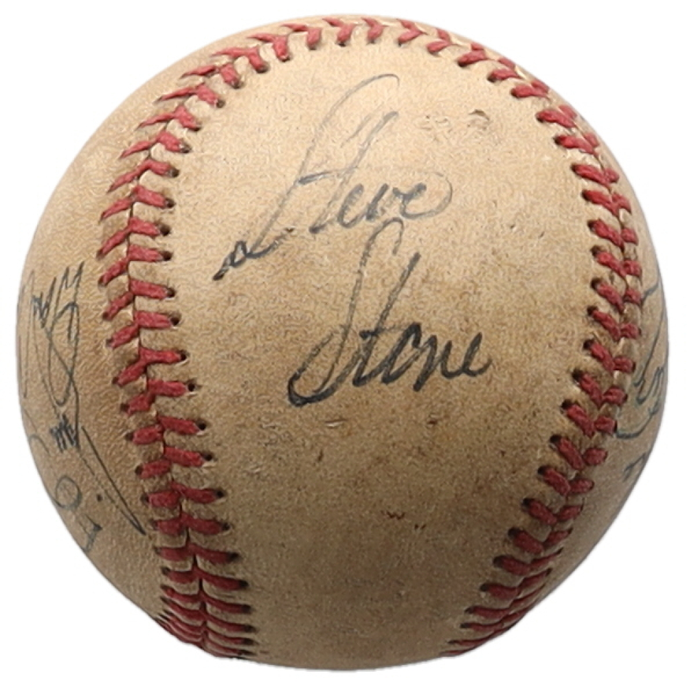 Baseball Signed by (6) with Jim Barr, Don Carrithers, Vida Blue, Steve ...