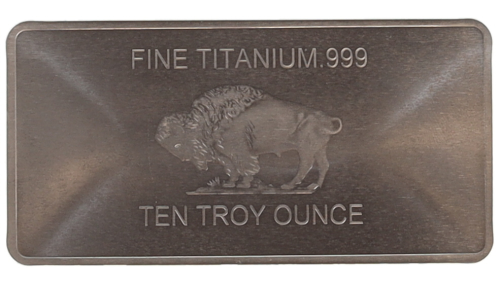 Ten Troy Ounce "Buffalo" .999 Fine Titanium Bullion Bar | Pristine Auction