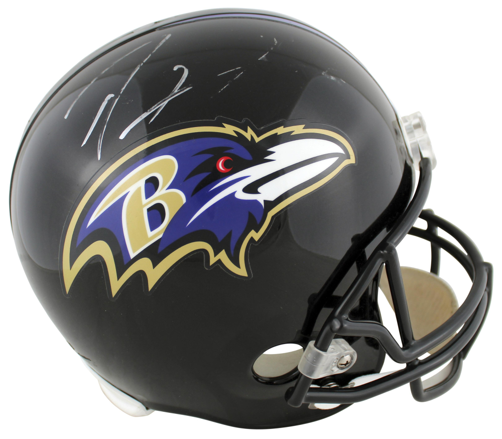 Ray Lewis Signed Ravens Full-Size Helmet Helmet (PSA)(See Description ...
