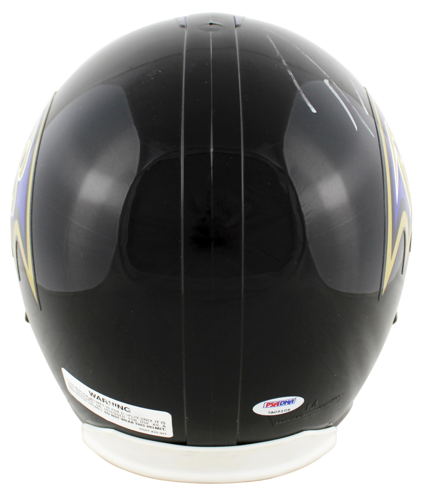 Ray Lewis Signed Ravens Full-Size Helmet Helmet (PSA)(See Description ...