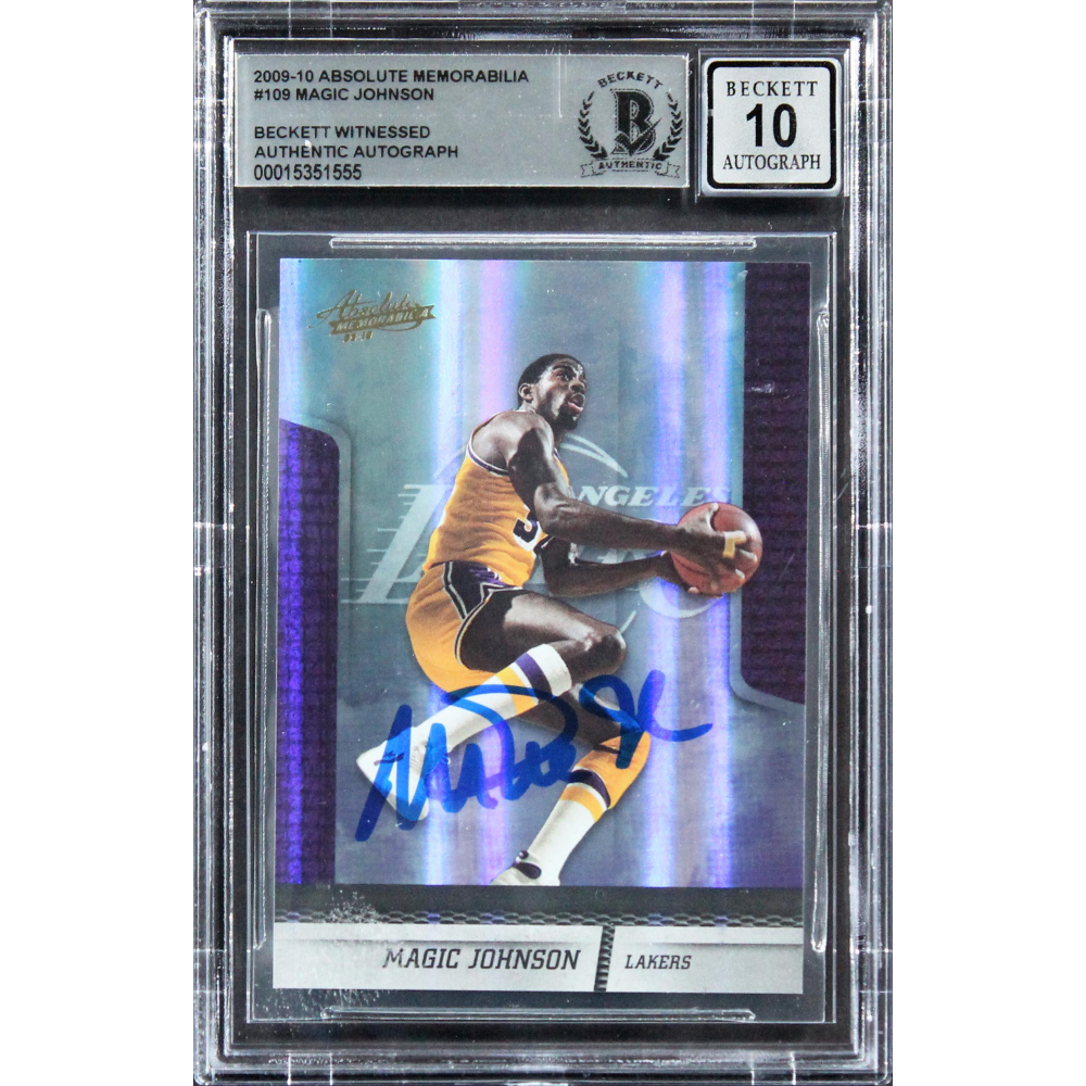 Magic Johnson Signed 2009-10 Absolute Memorabilia #109 (BGS) | Pristine ...