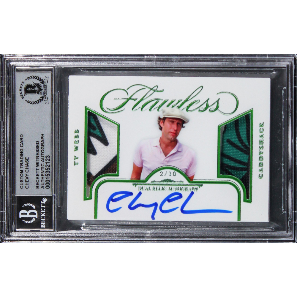 Chevy Chase Signed "Caddyshack" Green 10/10 Custom Trading Patch Card ...