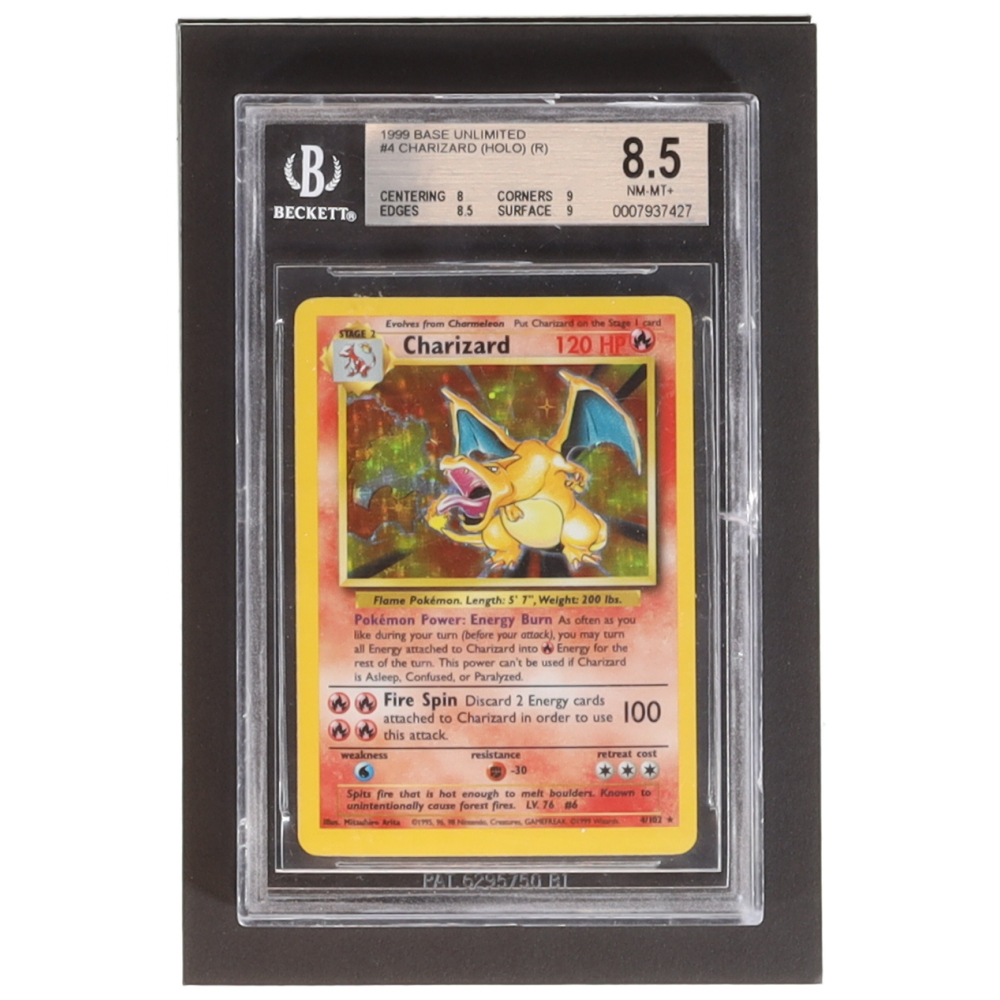 Charizard 1999 Pokemon Base Unlimited #4 Holo (BGS 8.5) | Pristine Auction