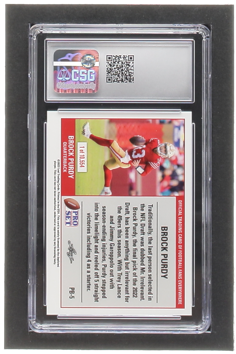 Brock Purdy 2022 Leaf Weekly Web Exclusives Pb5 Csg 10 Pristine Auction