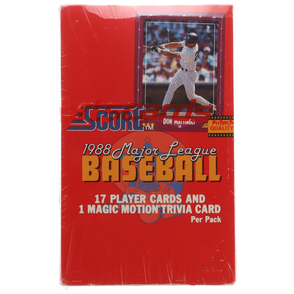 1988 Score Baseball Cards Box with (36) Packs | Pristine Auction