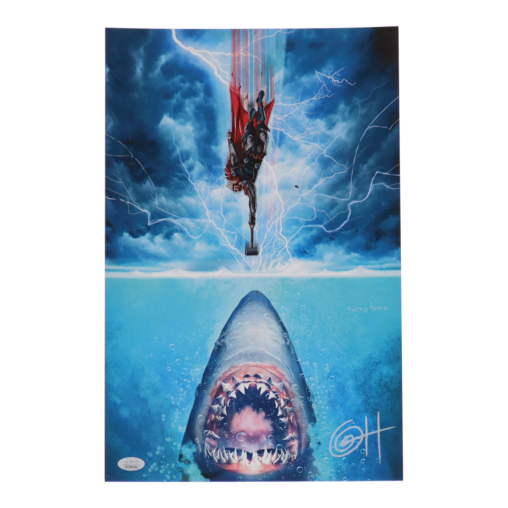 Greg Horn Signed "Thor vs Jaws " 11x17 Lithograph (JSA) | Pristine Auction