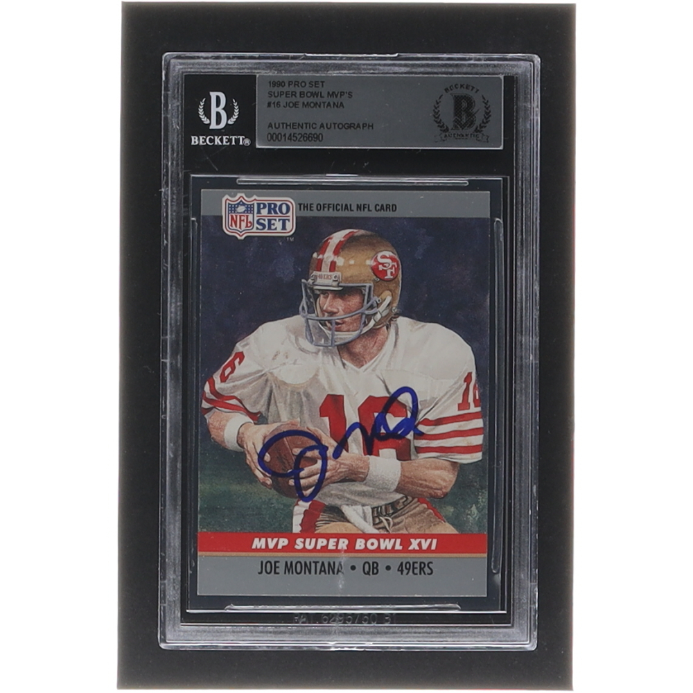 Joe Montana Signed 1990 Pro Set Super Bowl MVP's #16 (BGS) | Pristine ...