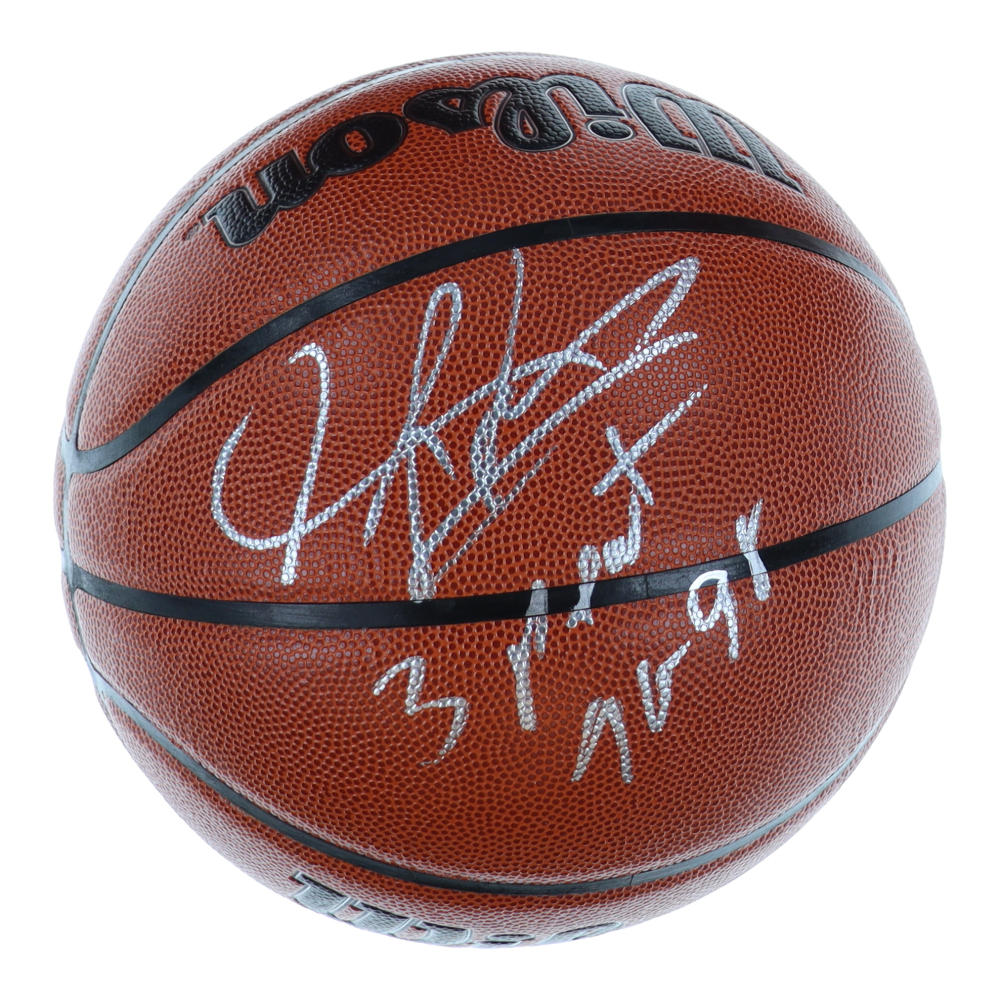 Dennis Rodman Signed NBA Basketball Inscribed "3 Peat 96-98" (Schwartz ...