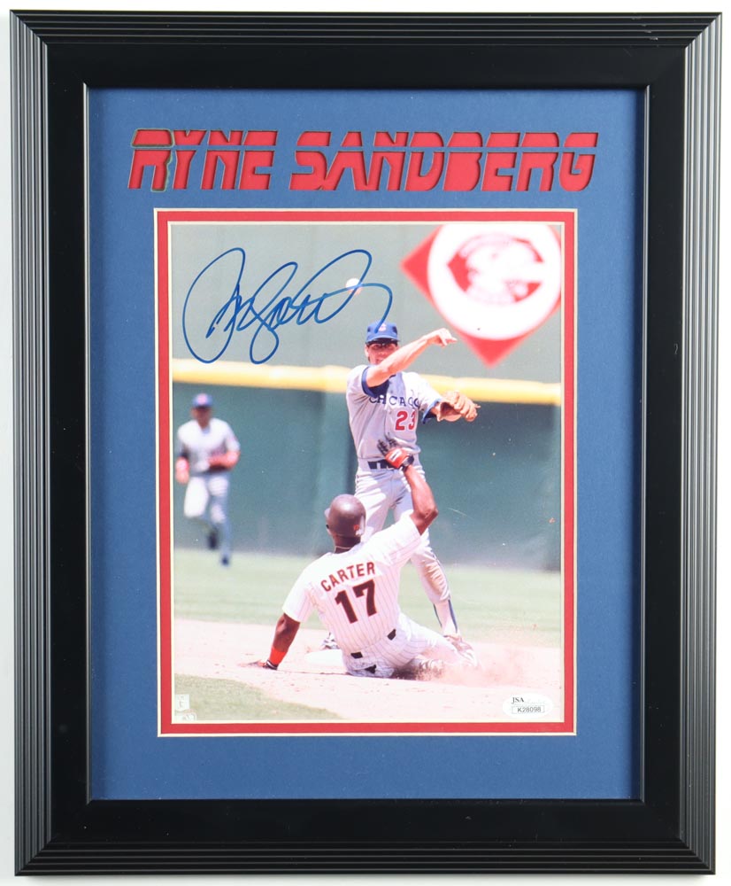 Ryne Sandberg Signed Cubs Custom Framed Photo (JSA) | Pristine Auction