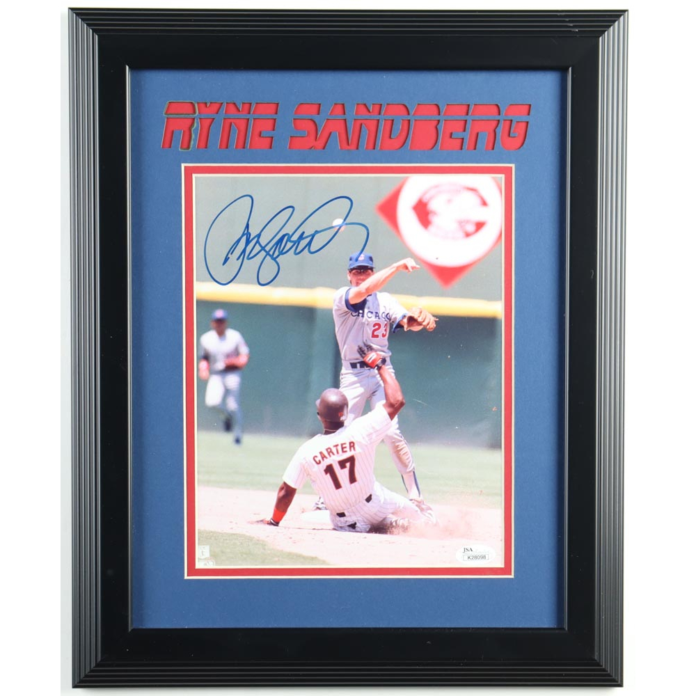 Ryne Sandberg Signed Cubs Custom Framed Photo (JSA) | Pristine Auction