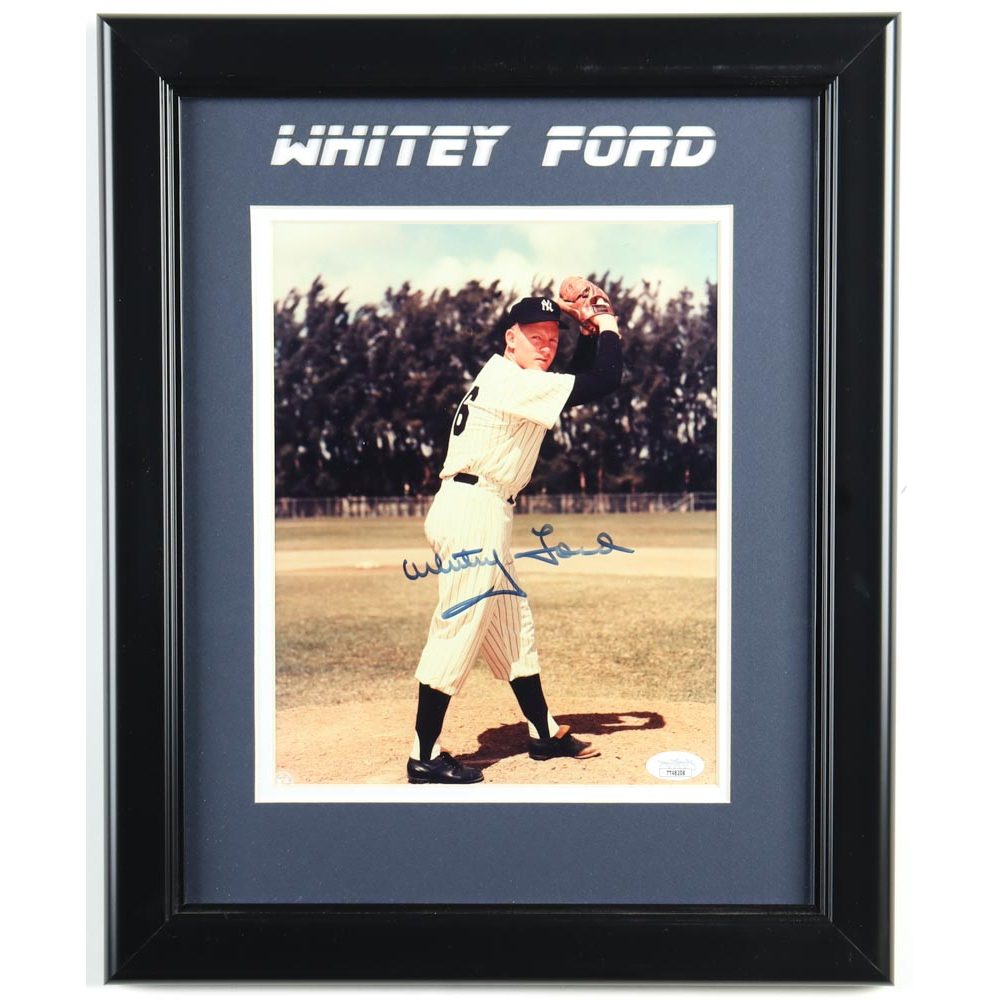 Whitey Ford Signed Yankees Custom Framed Photo Display (JSA) | Pristine ...